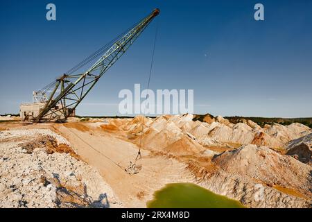 A walking dragline at work on the mines which surrounded the vast Corby ...
