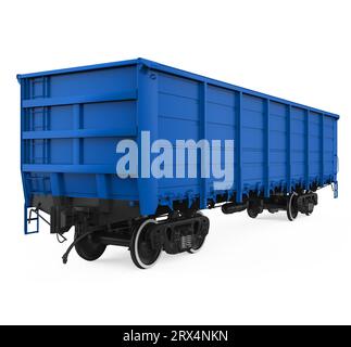Blue Boxcar Isolated Stock Photo - Alamy
