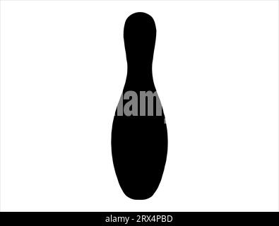 Bowling pin silhouette vector art white background Stock Vector Image ...