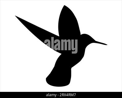 Hummingbird silhouette vector art white background Stock Vector Image ...