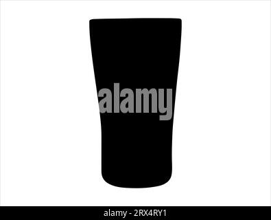 Pint glass silhouette vector art white background Stock Vector Image ...