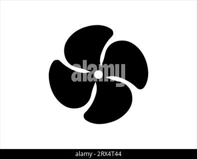 Propeller silhouette vector art white background Stock Vector Image ...