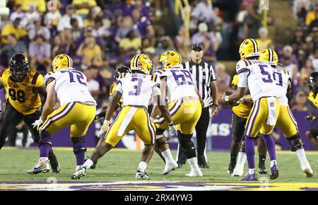 Baton Rouge, USA. 09th Sep, 2023. LSU Tigers quarterback Jayden Daniels ...