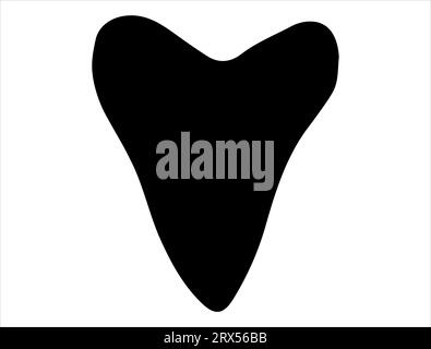 Shark tooth silhouette vector art white background Stock Vector Image ...