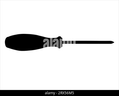 Screwdriver silhouette vector art white background Stock Vector Image ...