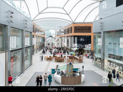 Interior view of The Centre Livingston shopping mall in retail park at ...