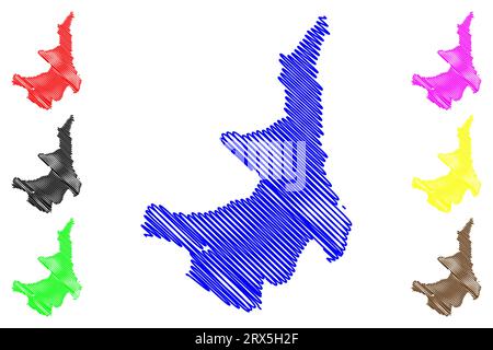 Lake Batak Reservoir (Republic of Bulgaria) map vector illustration ...