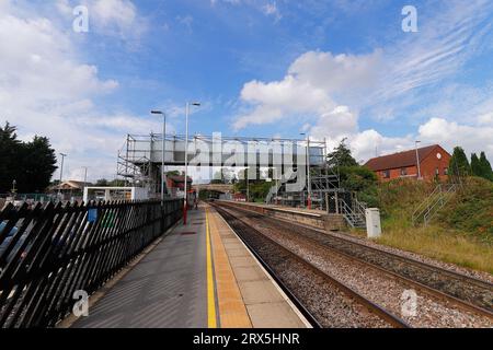 A temporary footbridge has been installed at Garforth Station to ...