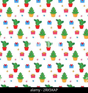 Christmas tree gifts seamless pattern Stock Vector Image & Art - Alamy