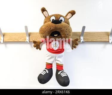 Barnsley’s traveling team mascot a mini Toby Tyke during the Sky Bet ...