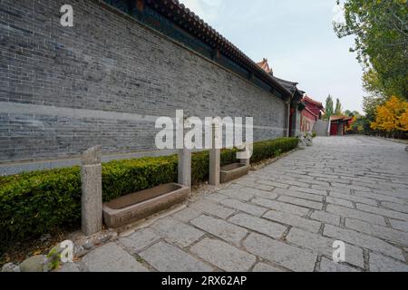Stone hitching post outside the Imperial Hall of the Manchu Museum in ...