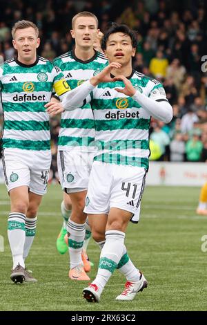 Celtic's Reo Hatate (right) celebrates with Kelechi Iheanacho after ...