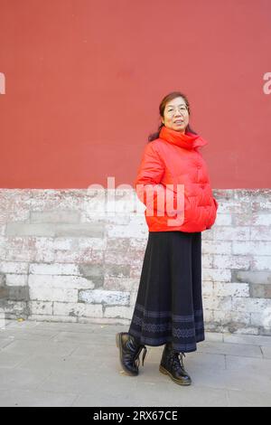 Beijing China, November 4, 2022: The Lady in Red at the Temple of ...