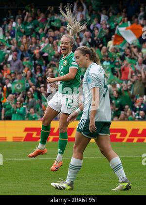 Republic of Ireland's Kerry Beattie celebrates scoring their side's ...