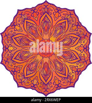 Round mandala in different shades of red, Isolated design element ...