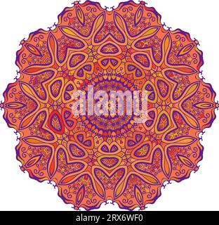 Round mandala in different shades of red, Isolated design element ...