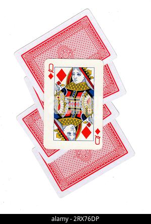 A montage of vintage playing card backs in sepia with a six revealed on ...