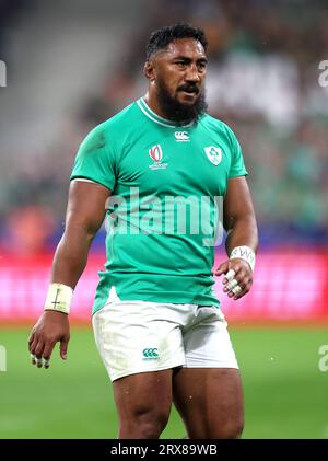Ireland's Bundee Aki during the 2023 Rugby World Cup Quarter-finals ...
