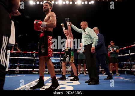 Pierce O'Leary poses with his belt after defeating Kane Gardner in the ...