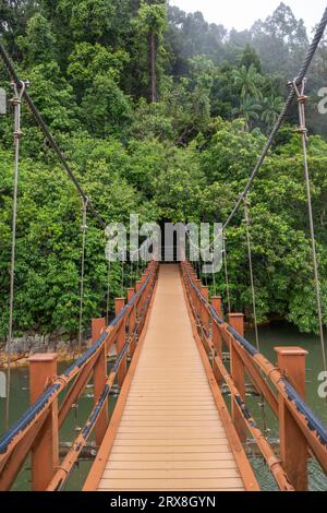 The bridge crossing the Meromitic Lake, Pantai Keracut (Turtle Beach ...