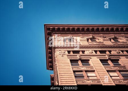 Ornate historic building details seen from New York City Stock Photo ...