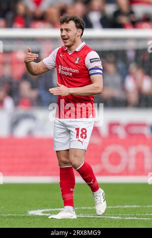 Ollie Rathbone #18 of Rotherham United during the Sky Bet Championship ...