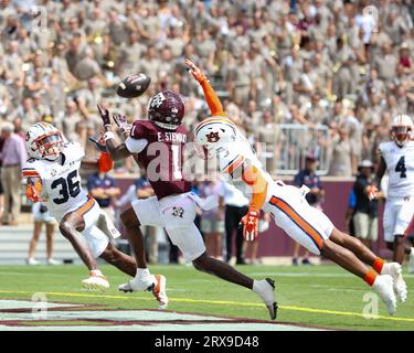 Texas A&M wide receiver Evan Stewart (1) during an NCAA football game ...