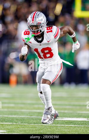 September 23, 2023, South Bend, Indiana, U.S: Ohio State Buckeyes wide ...
