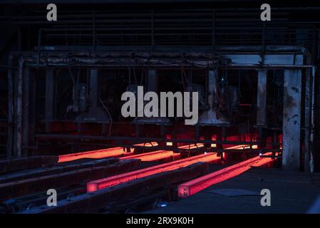 HUAI'AN, CHINA - SEPTEMBER 23, 2023 - Workers work at a steel workshop ...