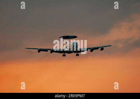 A NATO E3A Airborne Warning and Control Systems (AWACSS) assigned to ...