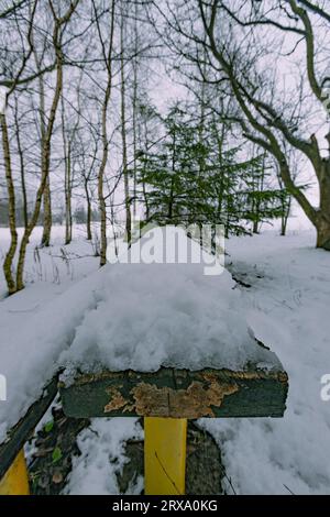 Winter in Poland, Podkarpackie county, snowy meadows, snowy landscape ...