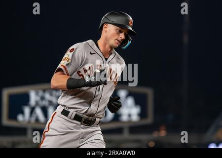 San Francisco Giants' Tyler Fitzgerald in action during a baseball game ...