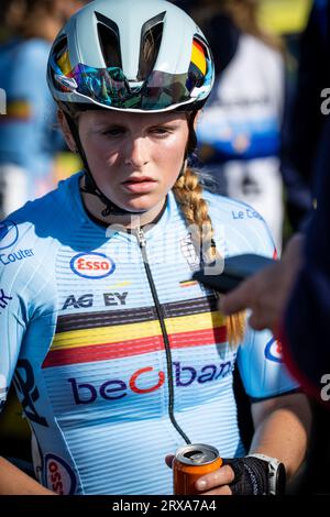 Belgian Lore De Schepper pictured during a training session before the ...