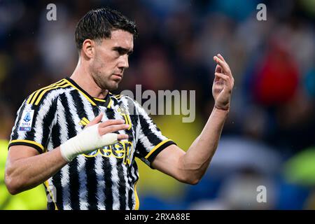 Dusan Vlahovic of Juventus Fc gestures during the Serie A football ...