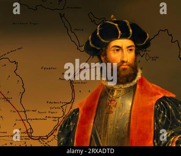 Map of the first voyage of Vasco da Gama, c. 1460s – 1524, Portuguese ...