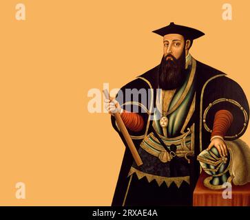 Vasco da Gama, c. 1460s – 1524, Portuguese explorer, digitally edited ...