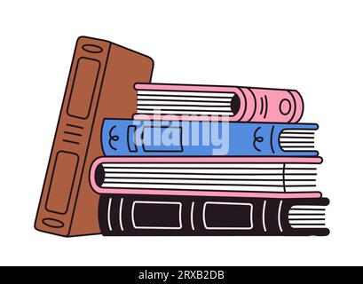 Books stack cartoon vector illustration Stock Vector Image & Art - Alamy