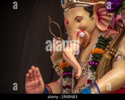 Big statues of Lord Ganesha during Ganesh Visarjan which marks the end ...