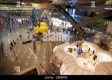 The giant teddy bear sculpture in the transit area of Hamad ...