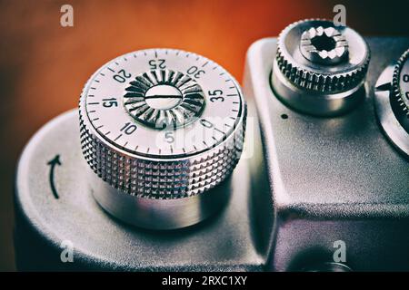 Frame counter on mechanical dial of camera shutter cocking Stock Photo ...