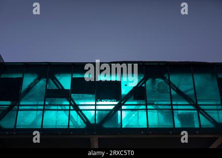 Tunnel is blue. Details of city's architecture Stock Photo - Alamy