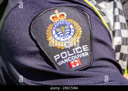 Vancouver Police Badge on the Shoulder Close up Stock Photo - Alamy