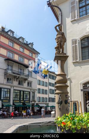 AuGust Restaurant and fountain, Rennweg, Altstadt Old Town, City of ...