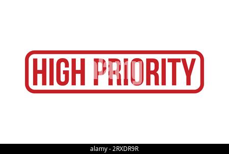 Grunge red high priority word rubber seal stamp on white background ...