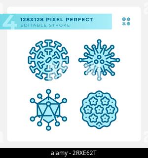 2D editable blue bacteria line icons pack Stock Vector Image & Art - Alamy