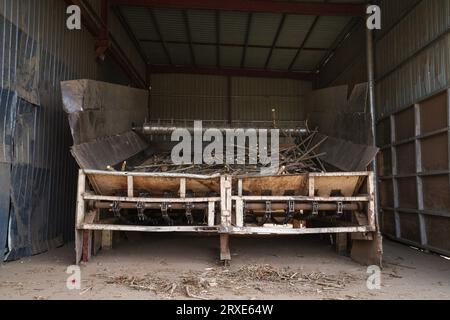 The sawdust processing production line is located in a board ...