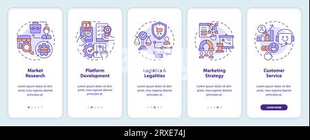 Colorful C2C layout with linear icons Stock Vector Image & Art - Alamy