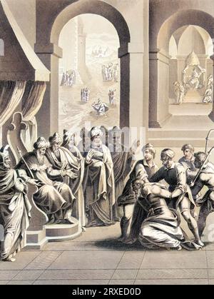 The parable of the two debtors. Illustration for The life of Our Lord ...
