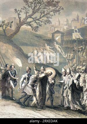 The Arrest of Jesus Christ, Jesus is taken to the High Priest Anne ...