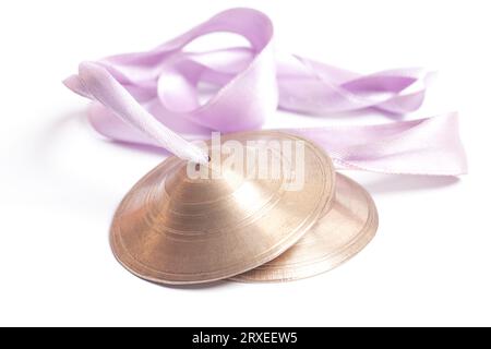 Hand cymbals isolated on white background Stock Photo - Alamy